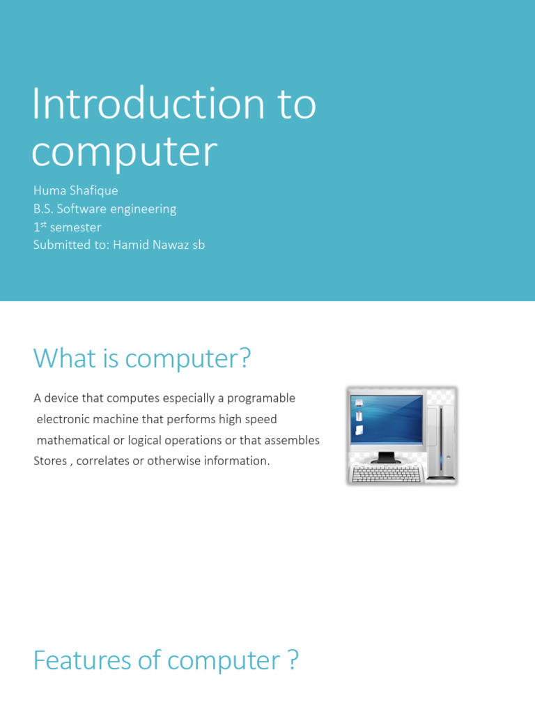 Introduction to Computer | Download Free PDF | Computer Data Storage ... Introduction to Computer | Download Free PDF | Computer Data Storage ...