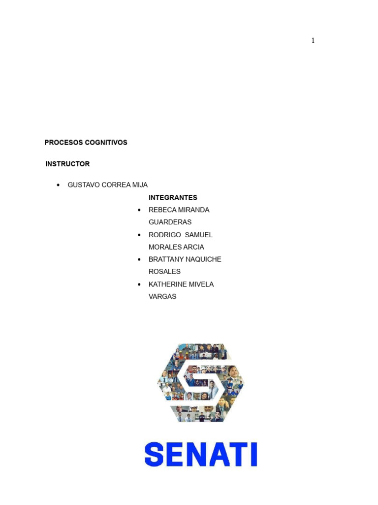 Procesos Cognitivos Pdf Cognición Pensamiento