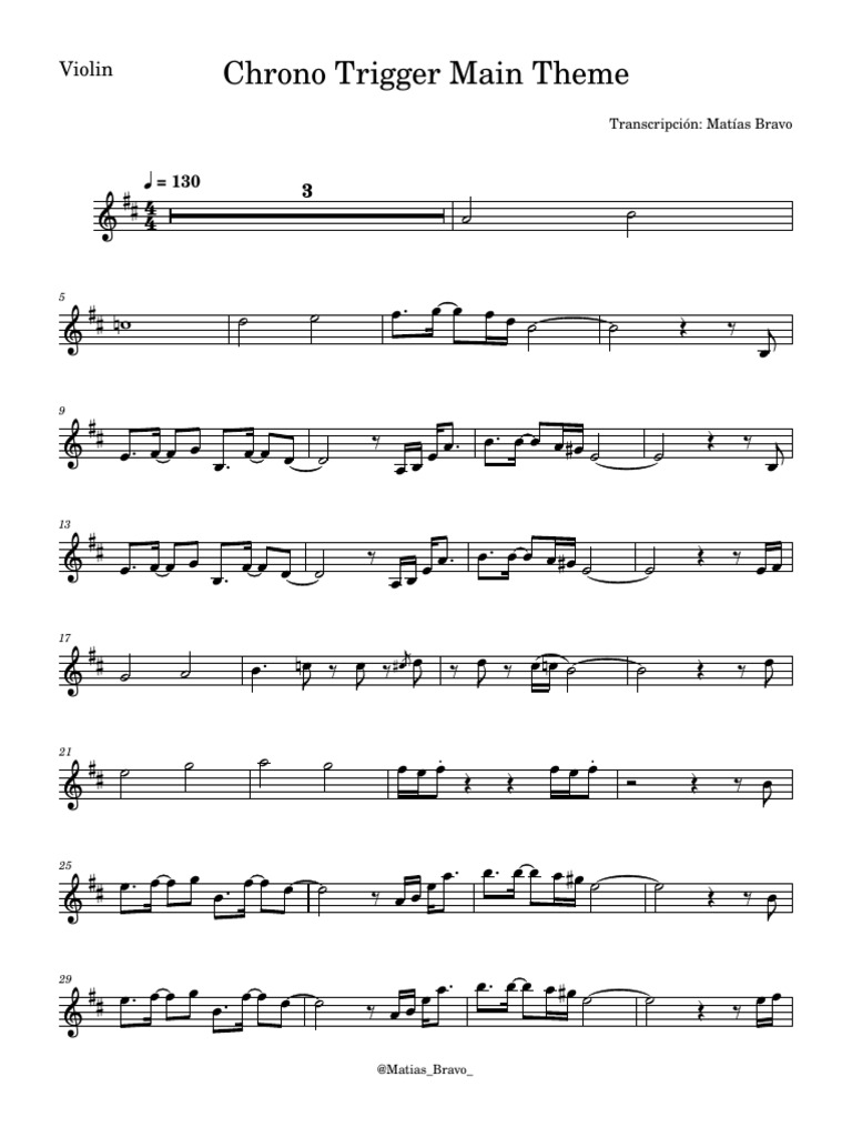 Chrono Trigger Main Theme Sheet Music | PDF | Square Enix Franchises ...