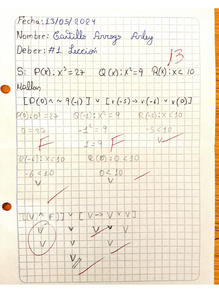 Deber 1 Álgebra; Lógica Matemática | PDF