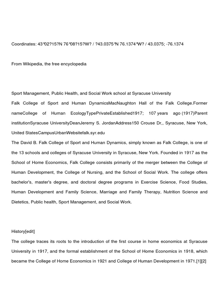 David B. Falk College of Sport and Human Dynamics | PDF