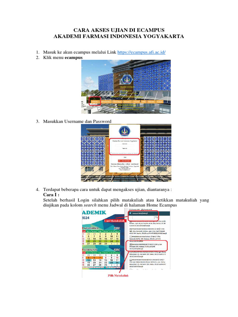 Panduan Akses Ujian di Ecampus AFI | PDF | Kesehatan Holistik