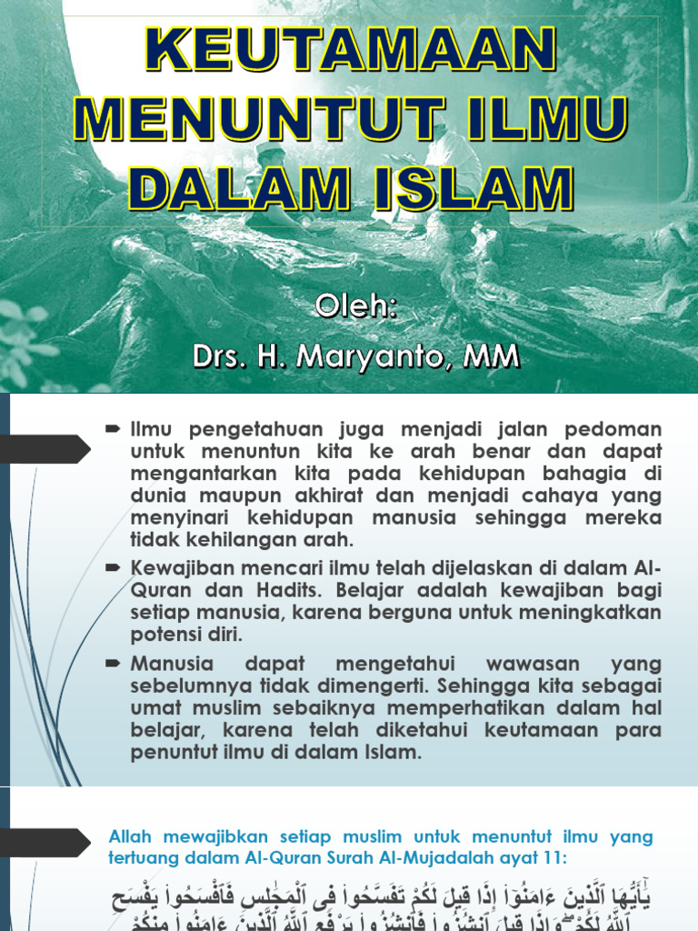 Keutamaan Menuntut Ilmu Dalam Islam | PDF