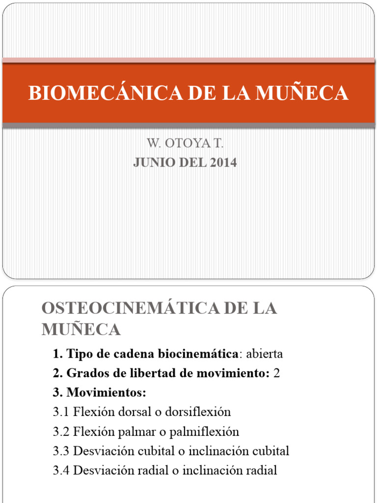 Biomecánica de La Muñeca | PDF | Anatomía | Articulaciones
