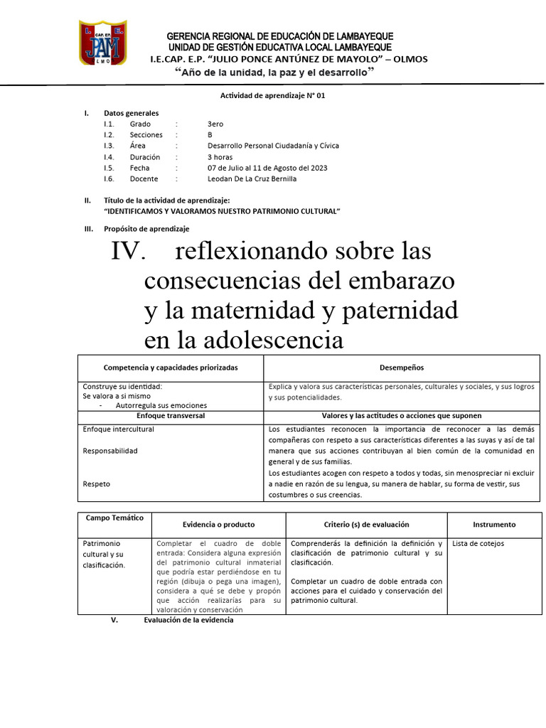 Actividad de Aprendizaje 1 Exp 5 DPCC 3 | PDF | Maestros | Aprendizaje