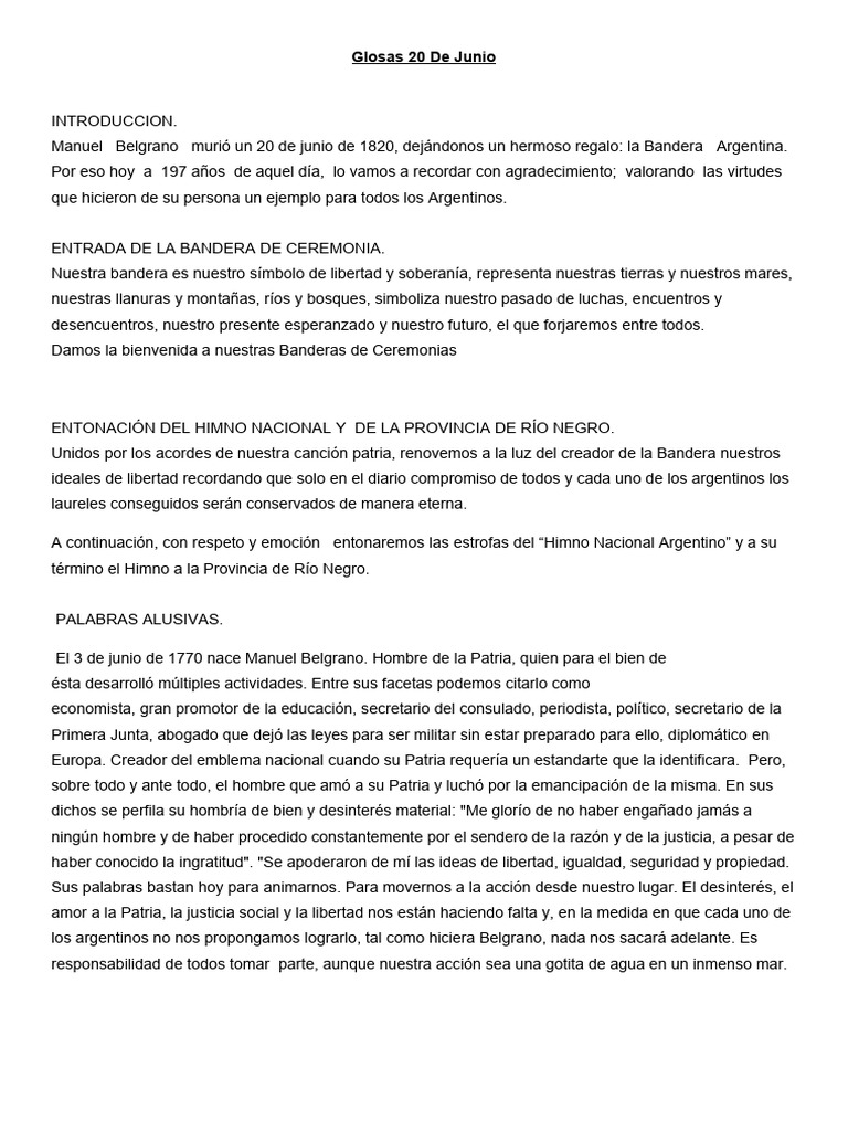 Glosas 20 DE JUNIO 3 | PDF