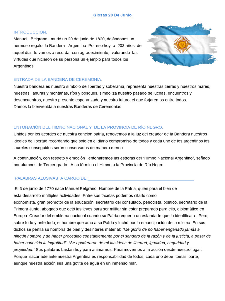 Glosas 20 DE JUNIO | PDF