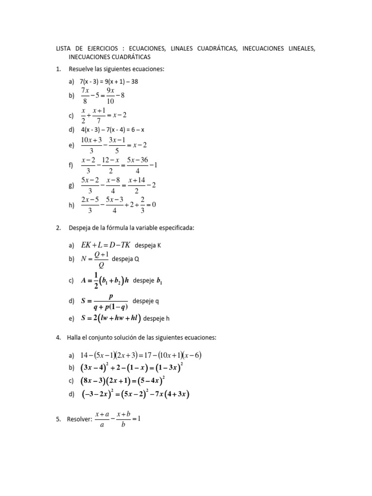 Lista de Ejercicios (1) | PDF | Business
