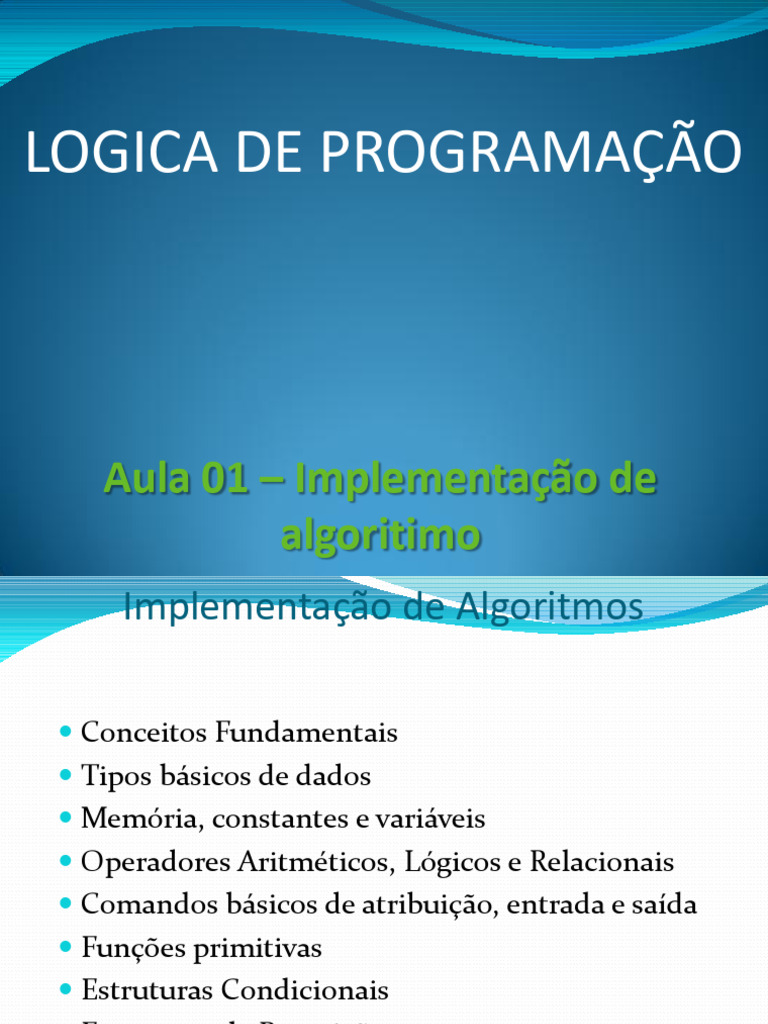Lógica de Programação: Algoritmos e Estruturas | PDF | Algoritmos ...