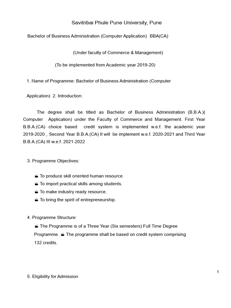 BBA(CA) First Year Syllabus Overview | PDF | Relational Model | Pl/Sql