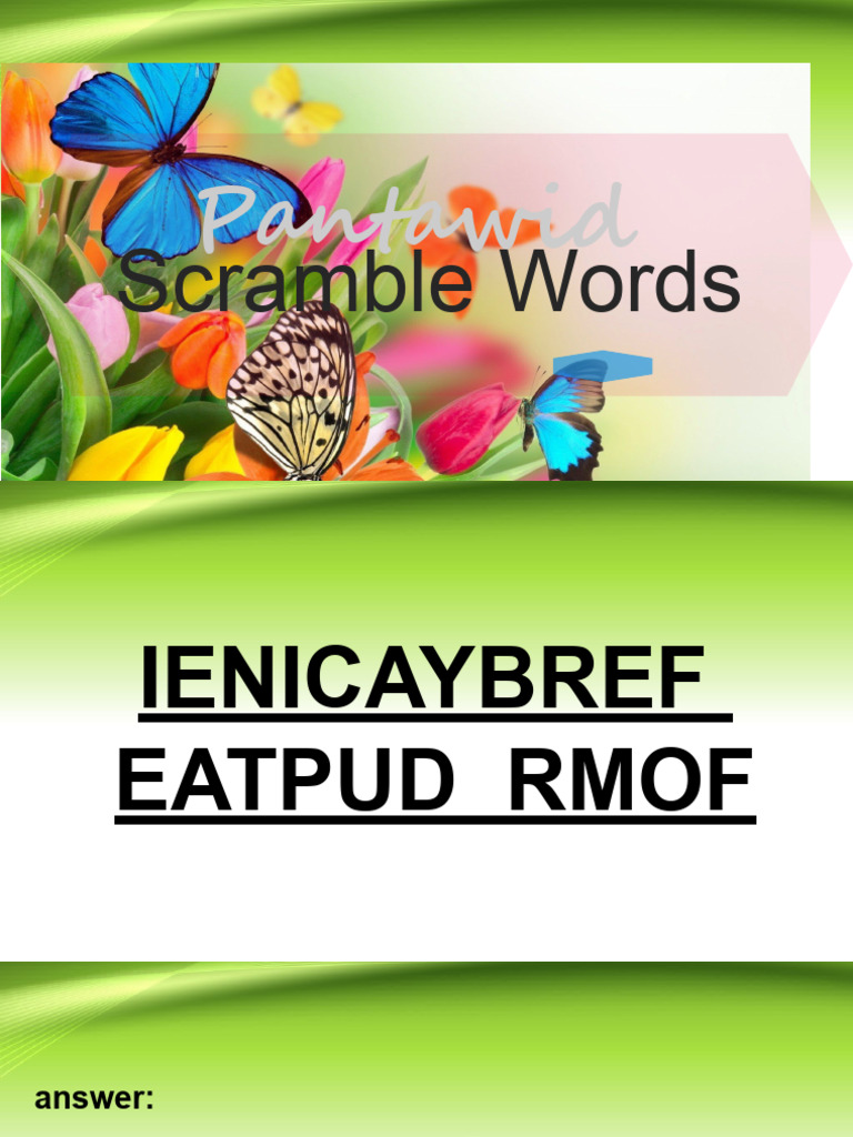 Word Scramble Solutions Guide | PDF