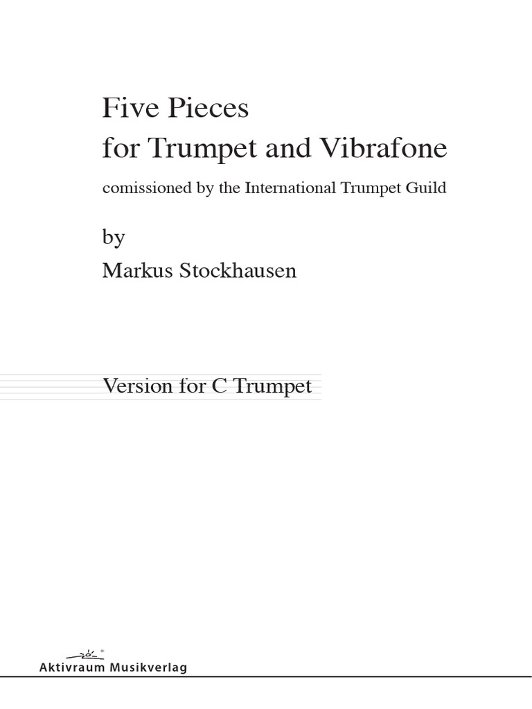 Five Pieces C Trumpet MStockhausen | PDF | Brass Instruments | Aerophones