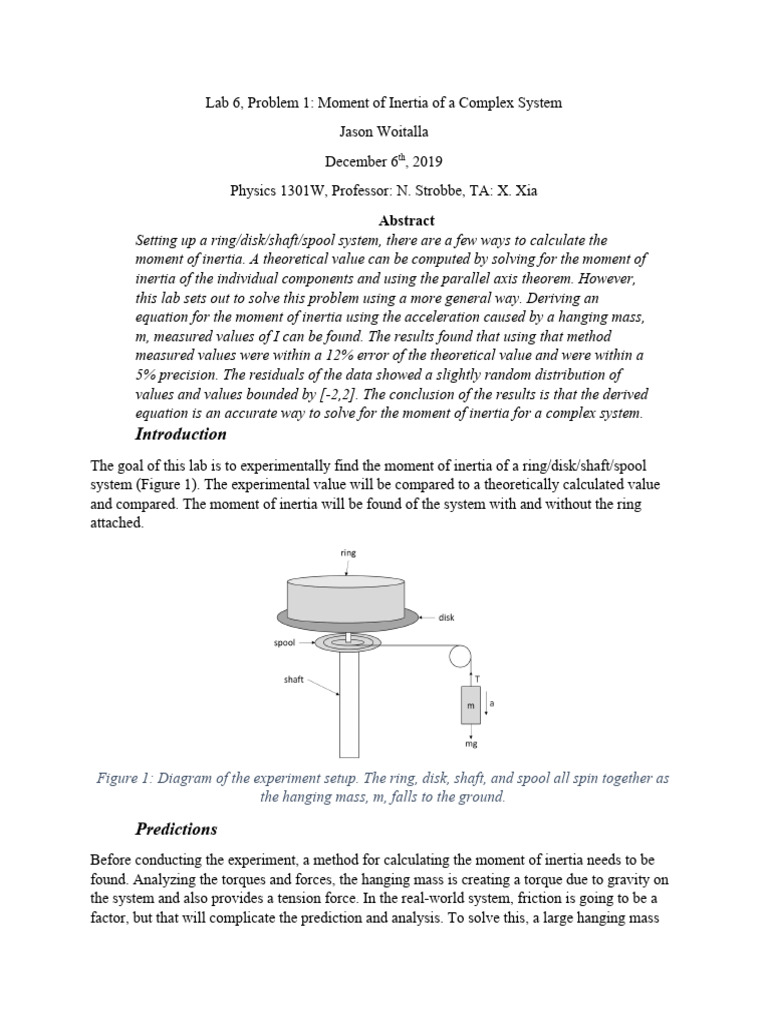 Lab Report 4 (Lab 6 Problem 1) | PDF | Force | Torque