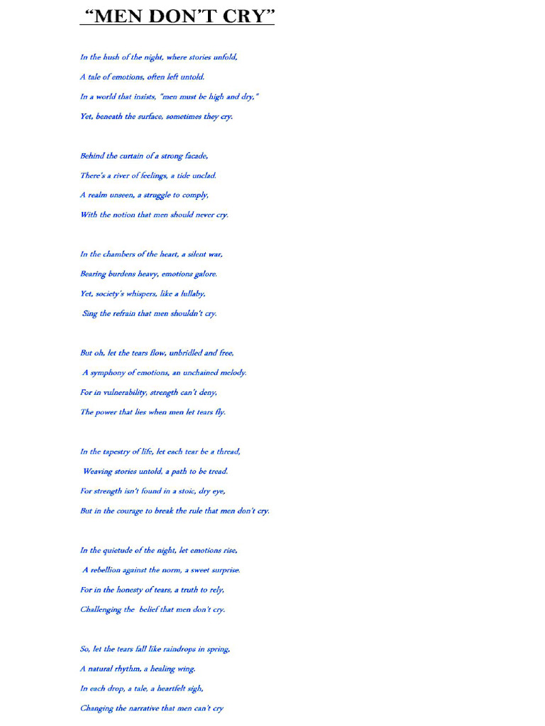 Men Dont Cry Pdf