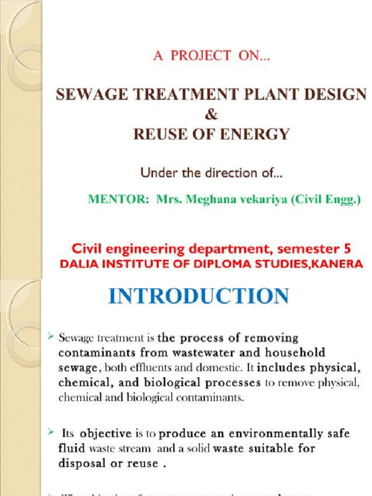 Sewage Treatment Plant | PDF
