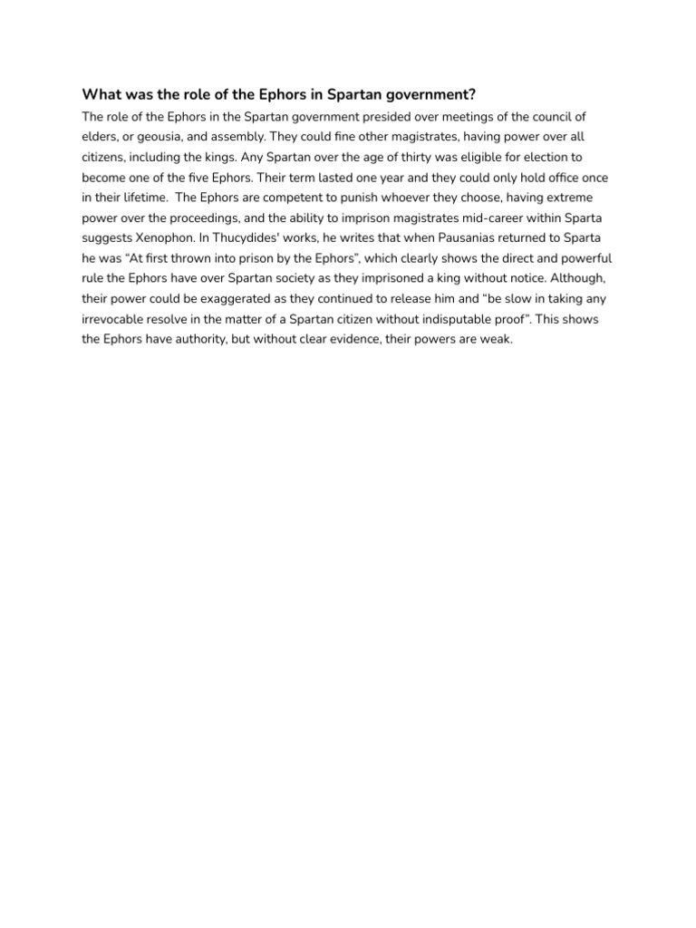 Spartan Ephors: Power and Limits | PDF | History | Religion & Spirituality