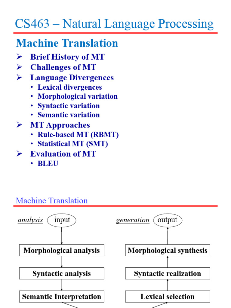 13 Machine Translation | PDF | Lexicon | Translations