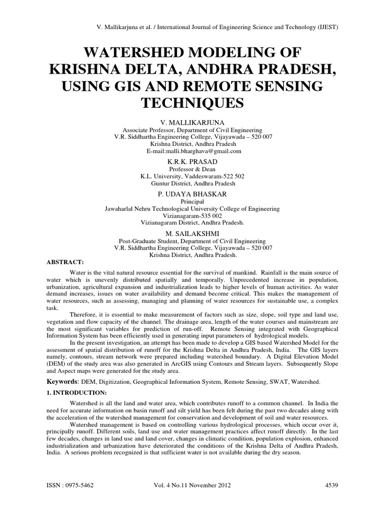 Watershed Modeling Pdf Drainage Basin Geographic Information System