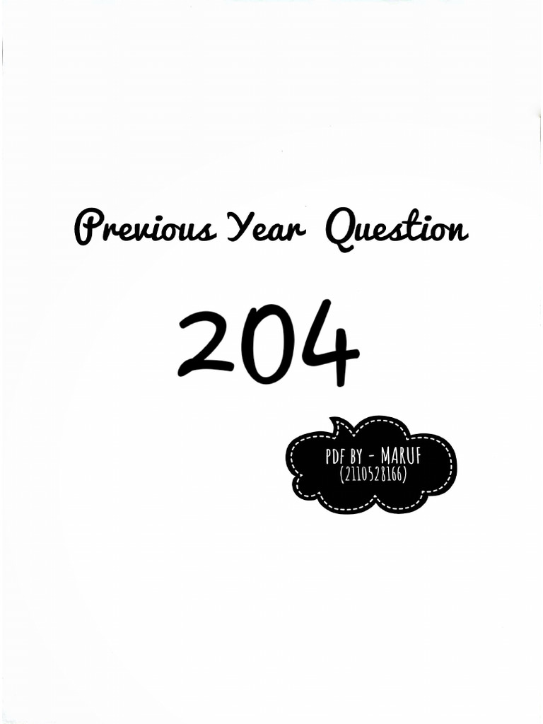 204 Year Question | PDF