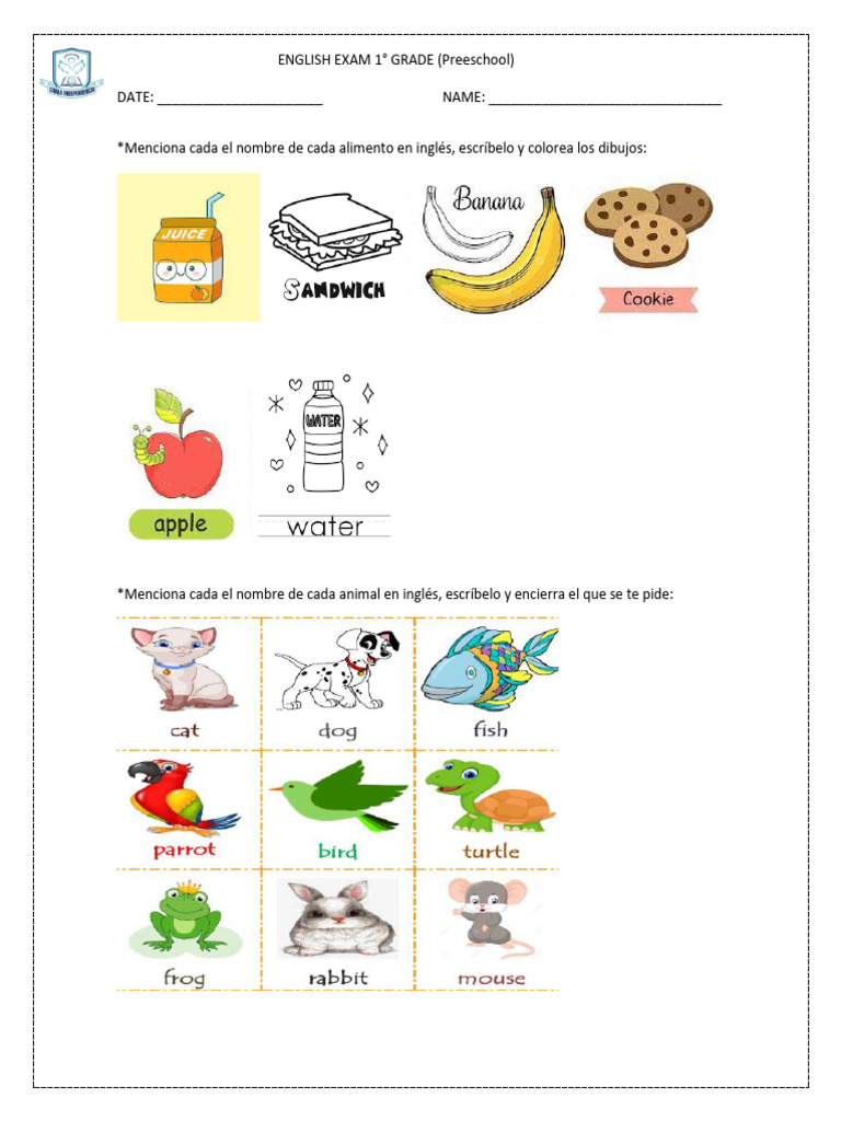 Examen 1° Preescolar Junio | PDF