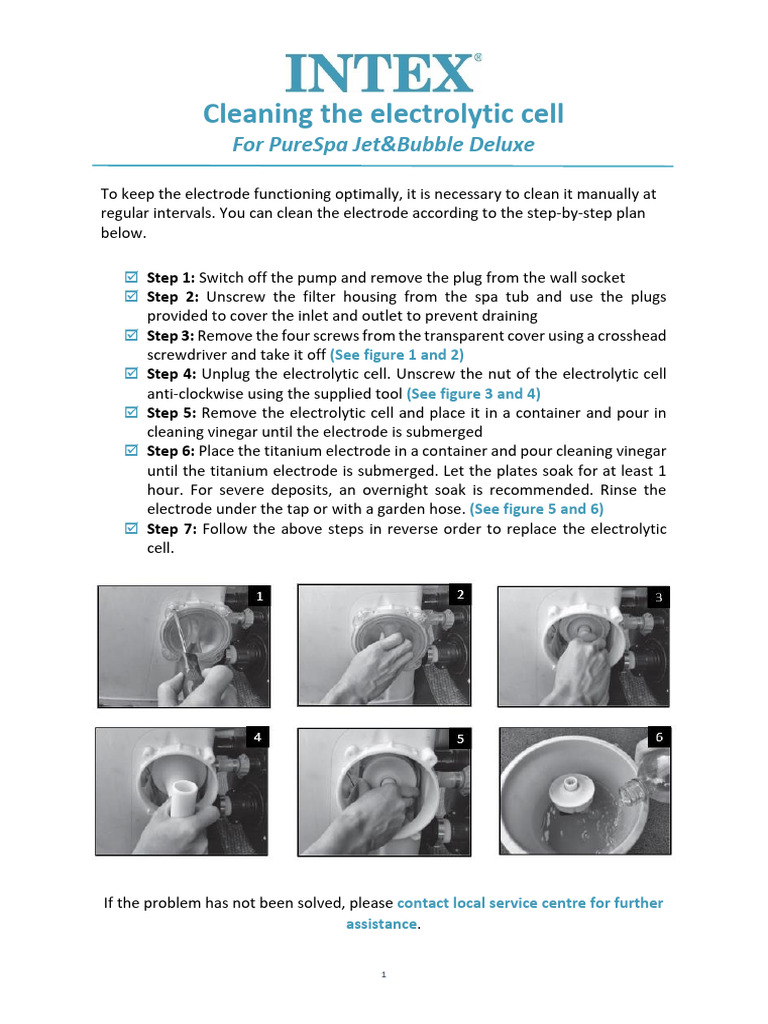 Cleaning Intex PureSpa Electrode Guide | PDF | Home & Garden ...