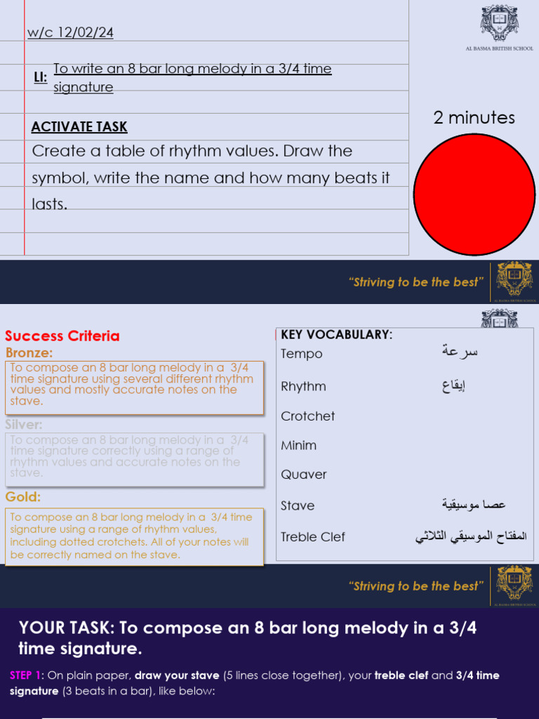 notation distance learning lesson | PDF | Rhythm And Meter | Musical Forms