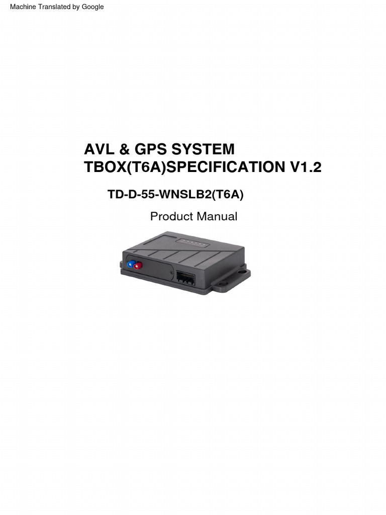 Avl & Gps System Tbox (T6a) Specification v1.2 | PDF | Usb | Computer ...
