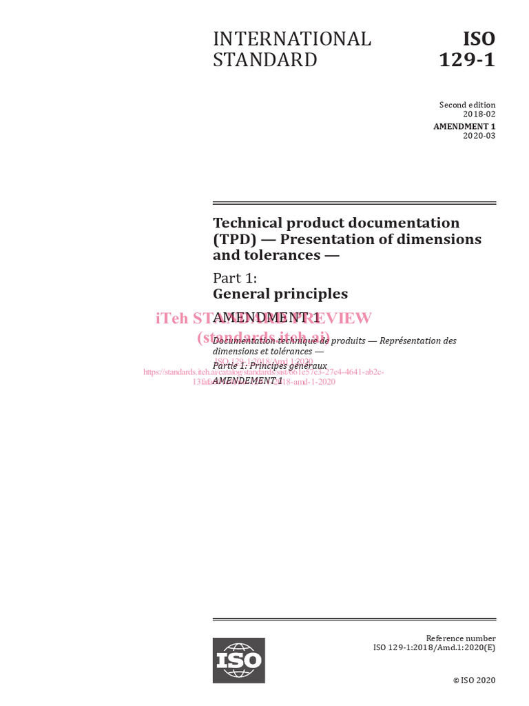 ISO 129 1 2018 Amd 1 2020 | PDF | International Organization For ...
