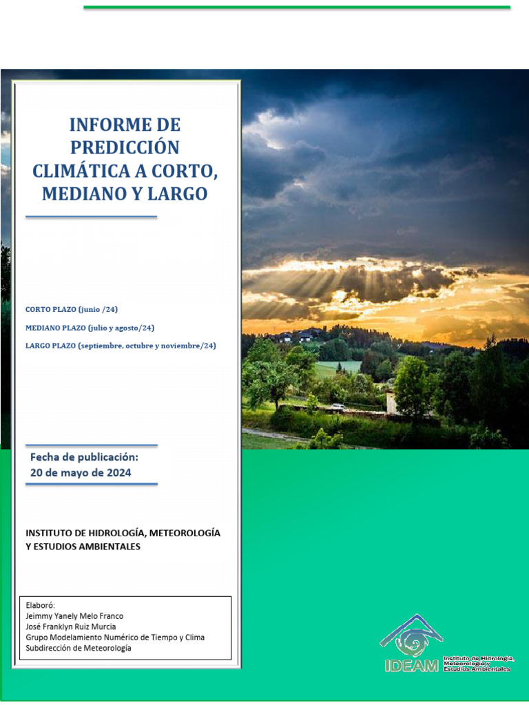 Predicción Climática en Colombia 2024 | PDF | Precipitación | Clima