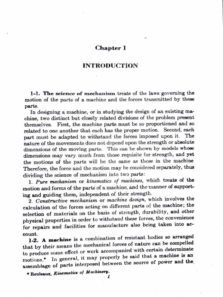 Chapter 1 Elements of Mechanism | PDF