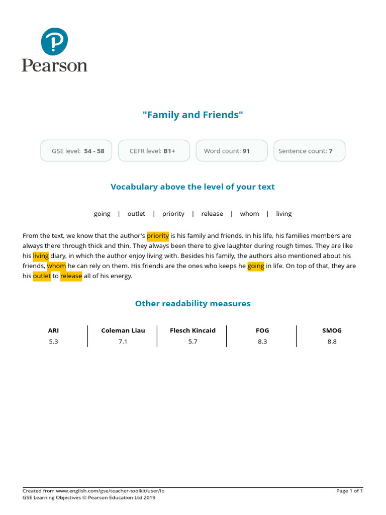 Family and Friends | PDF