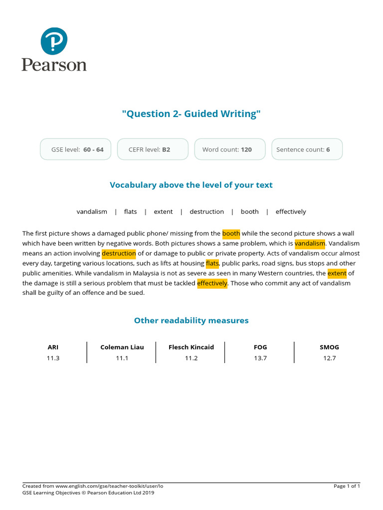 Question 2 - Guided Writing | PDF