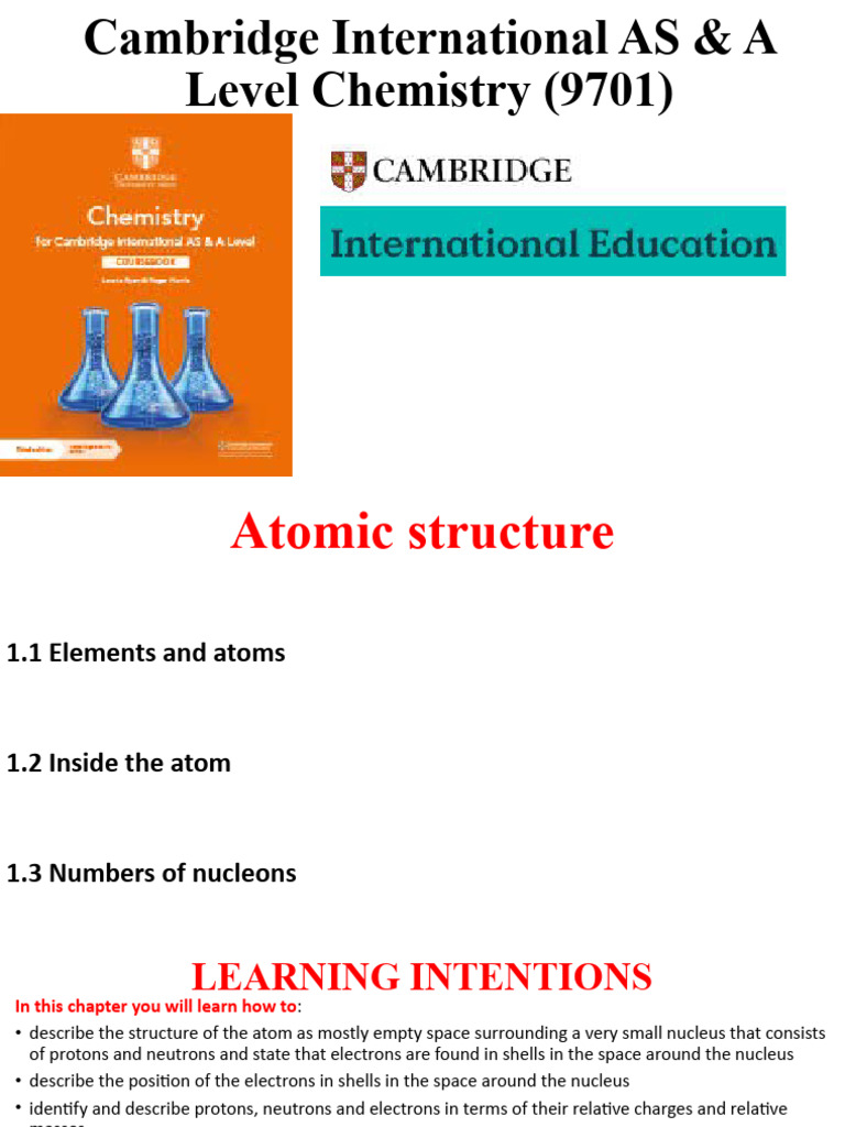 Chapter 1 - Atomic Structure | PDF | Atoms | Atomic Nucleus