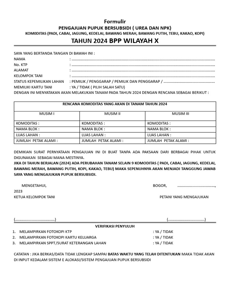 Blanko RDKK Poktan | PDF