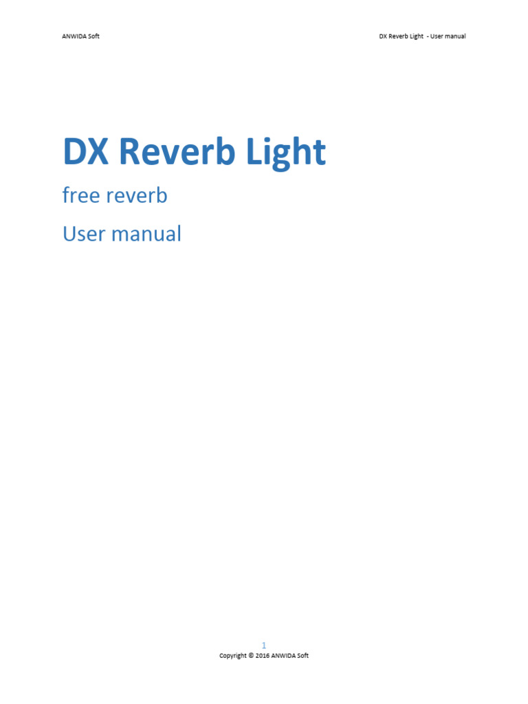 DX Reverb Light | PDF | Computing | Software