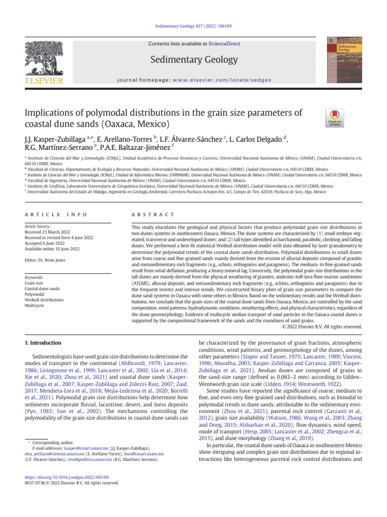 Coastal Dune Sands Analysis | PDF | Dune | Sediment