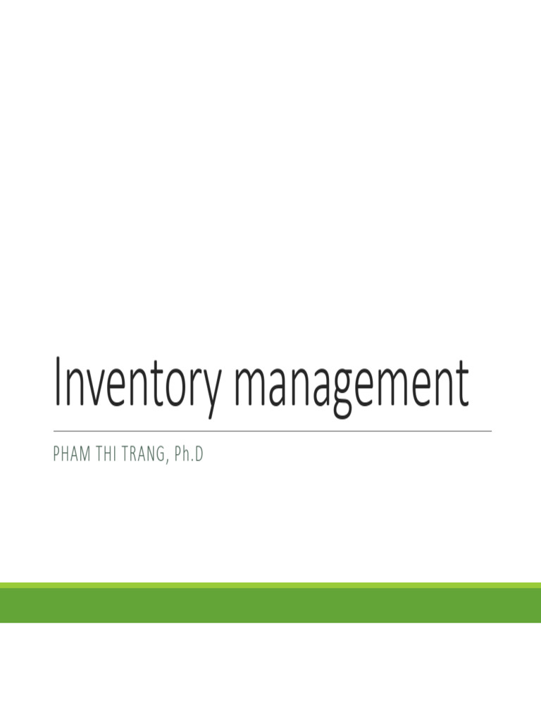 Inventory Management Essentials | PDF | Inventory | Lean Manufacturing