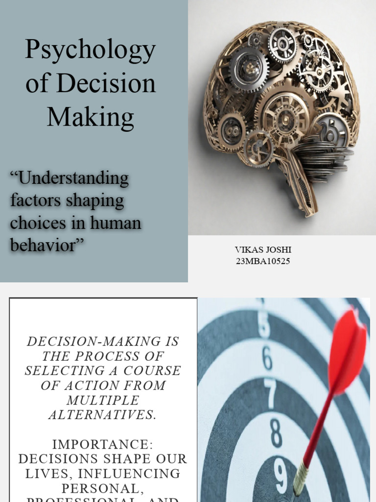 Psychology of Decision Making | PDF