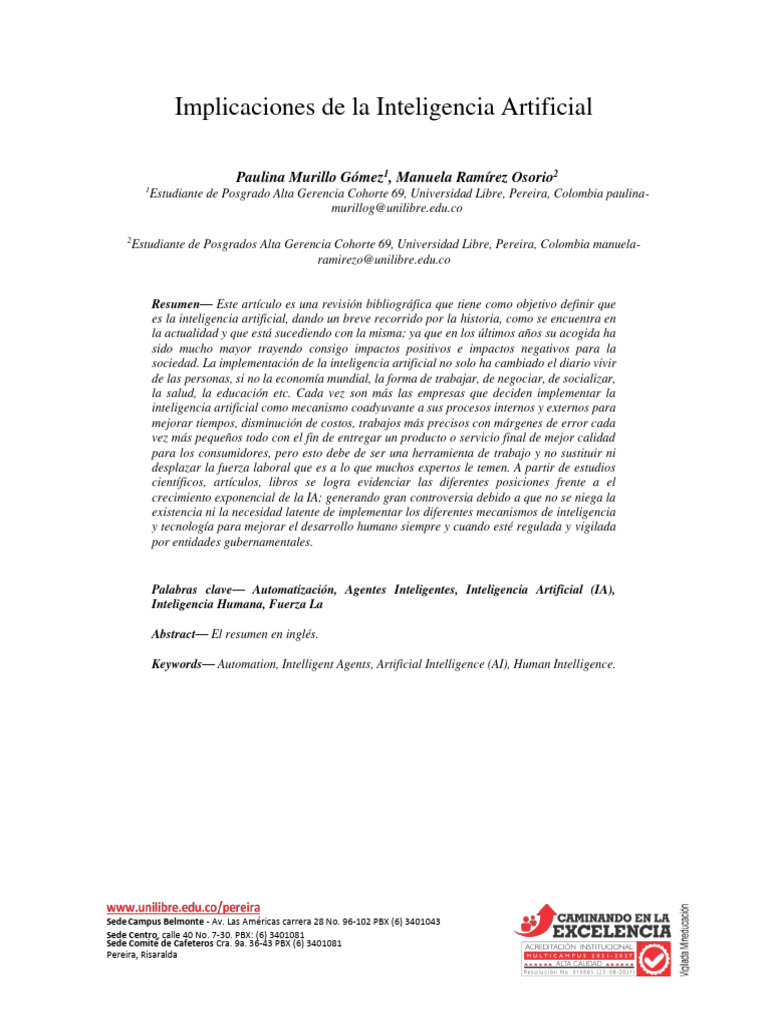Implicaciones de La Inteligencia Artificial en Las Empresas IMP | PDF | Inteligencia artificial ...
