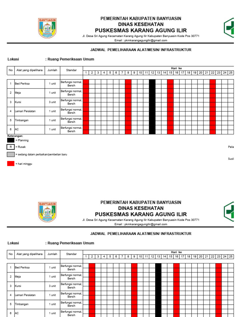 Jadwal Pemeliharaan Alat 2023 1 Pdf