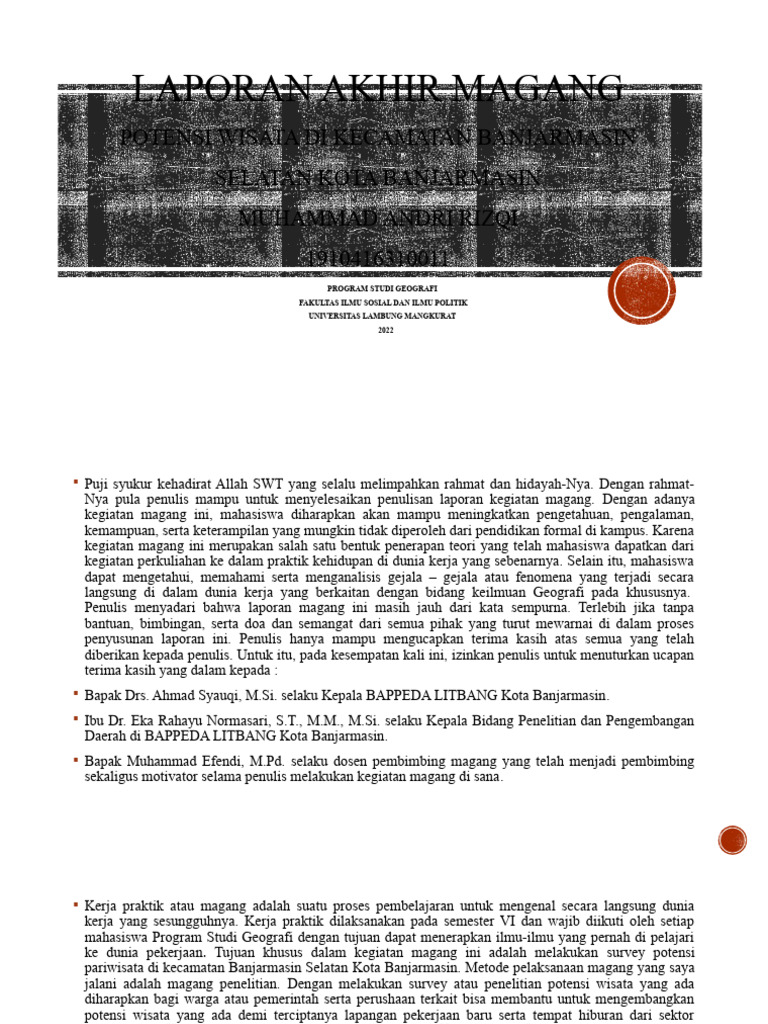 Laporan Akhir Magang Andri | PDF