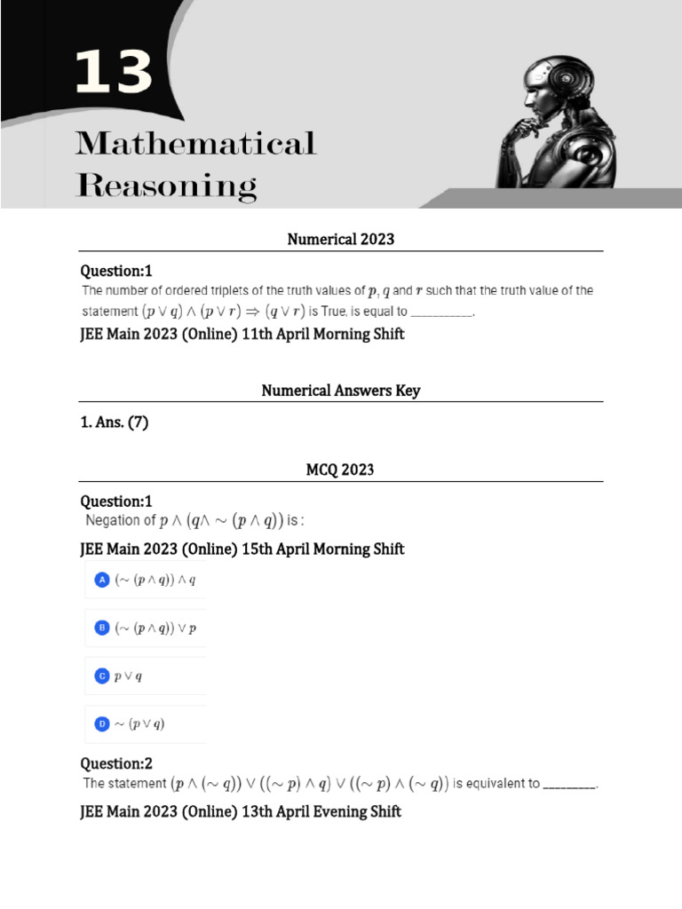 Mathematical Reasoning | PDF | Mathematical Logic | Mathematics Mathematical Reasoning | PDF | Mathematical Logic | Mathematics