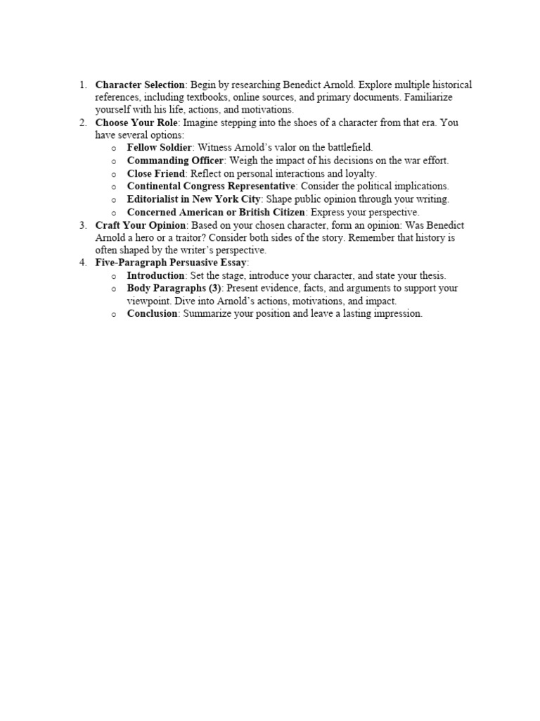 Benedict Arnold: Hero or Traitor? | PDF | American Revolutionary War ...