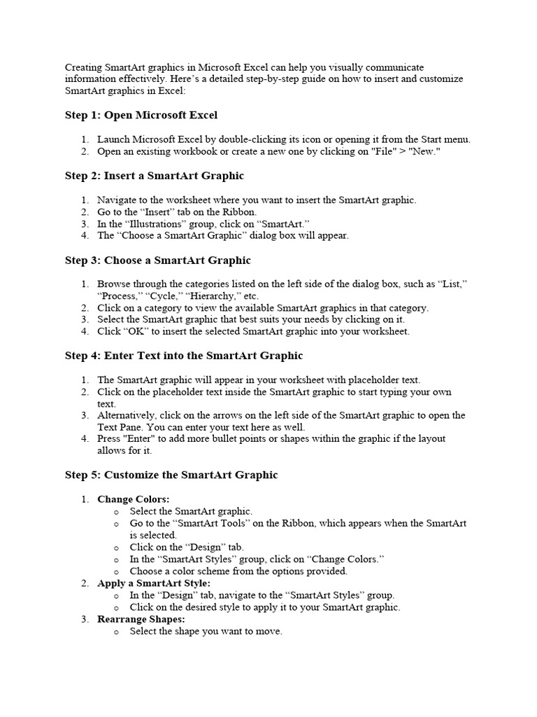Smart Art Graphics | PDF | Microsoft Excel | Graphical User Interfaces