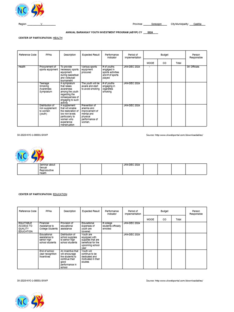 ABYIP Templates Revised NYC 2020 | PDF | Youth | Empowerment