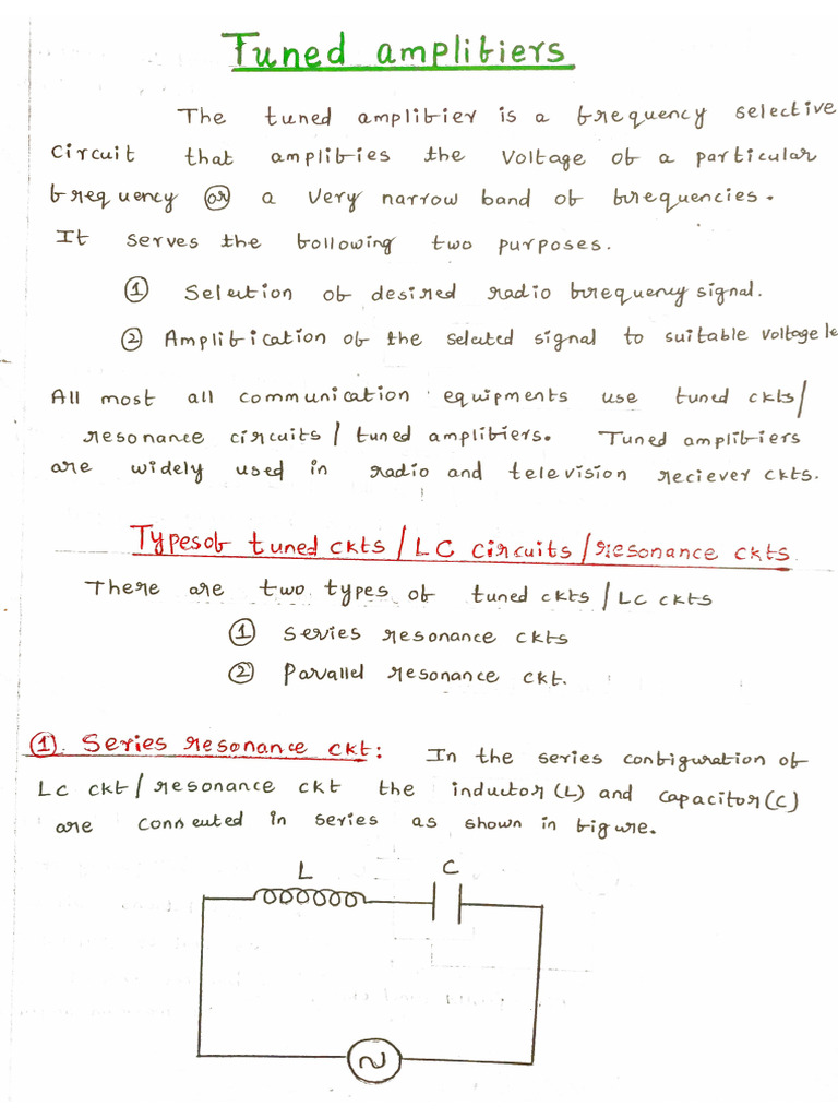 UNIT - 2 Tuned Amplifiers | PDF
