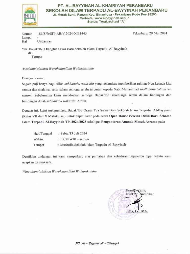 Undangan Open House 2024 | PDF