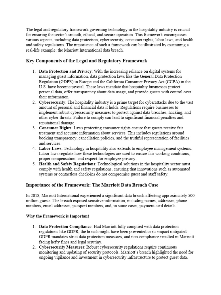 Legal Framework for Hospitality Tech | PDF | Computer Security | Security