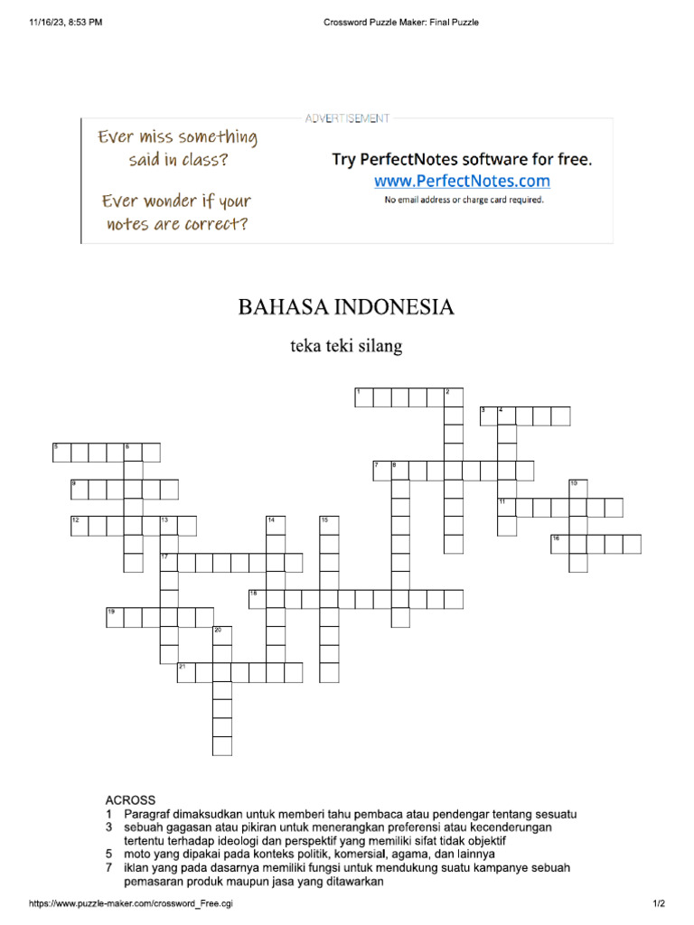 Crossword Puzzle Maker_ Confirm Free Puzzle-1 | PDF
