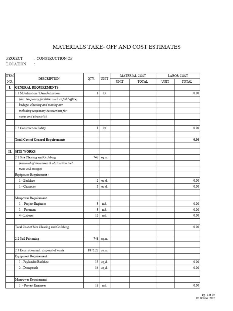 Sample Estimate Format (1) | PDF | Concrete | Tile